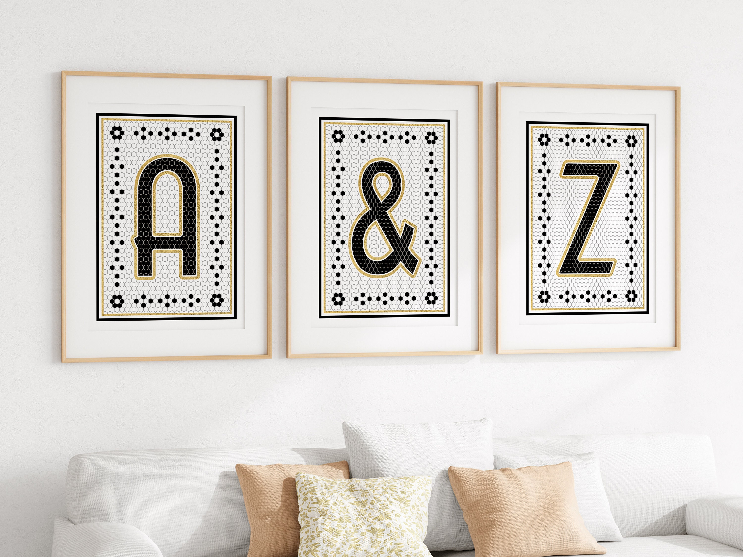 Letter B Mosaic Art Print Vintage Tile Letter Design Black & | Etsy