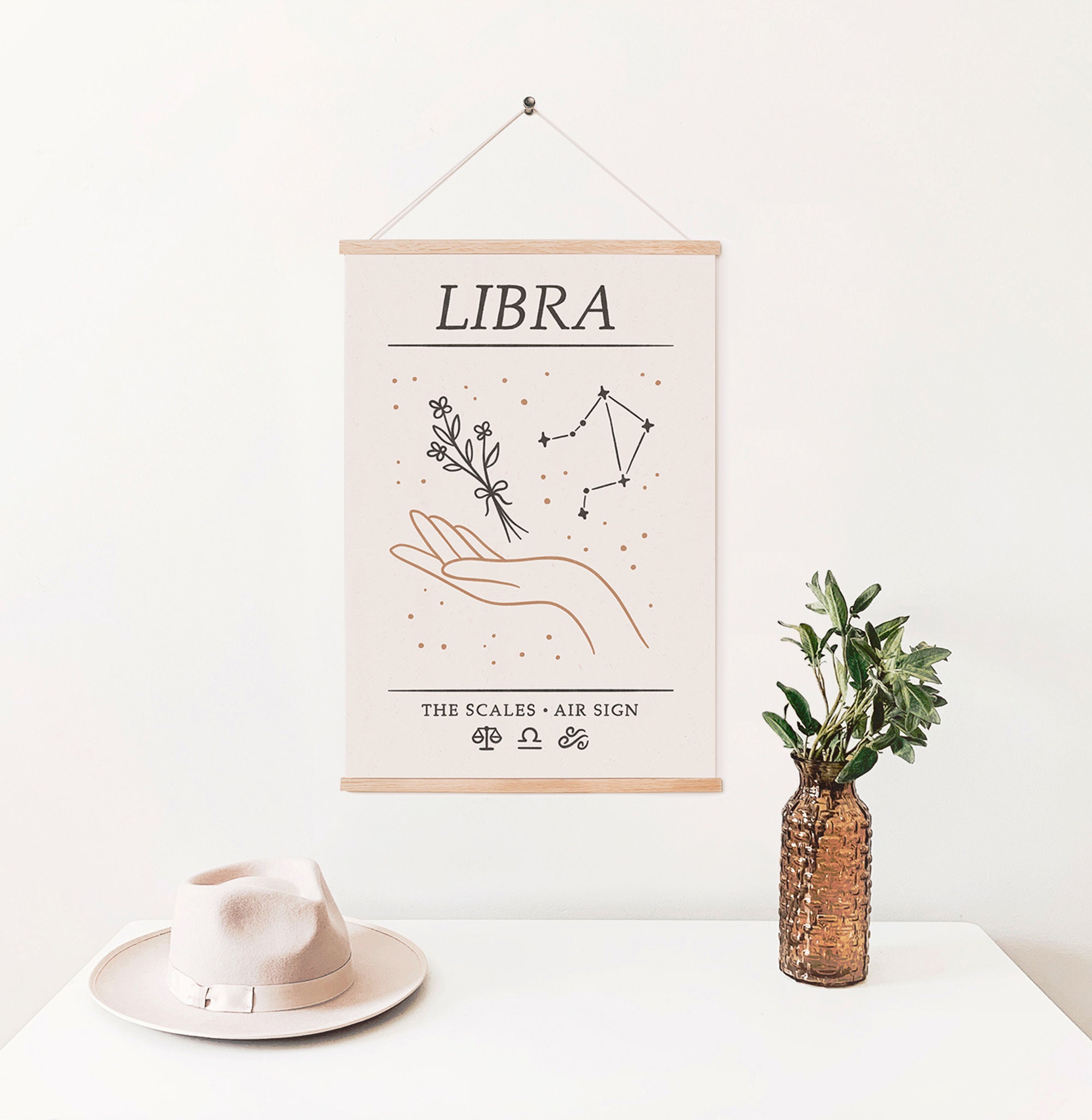 Libra Inspired Zodiac Sign Poster Minimalist Libra Zodiac | Etsy