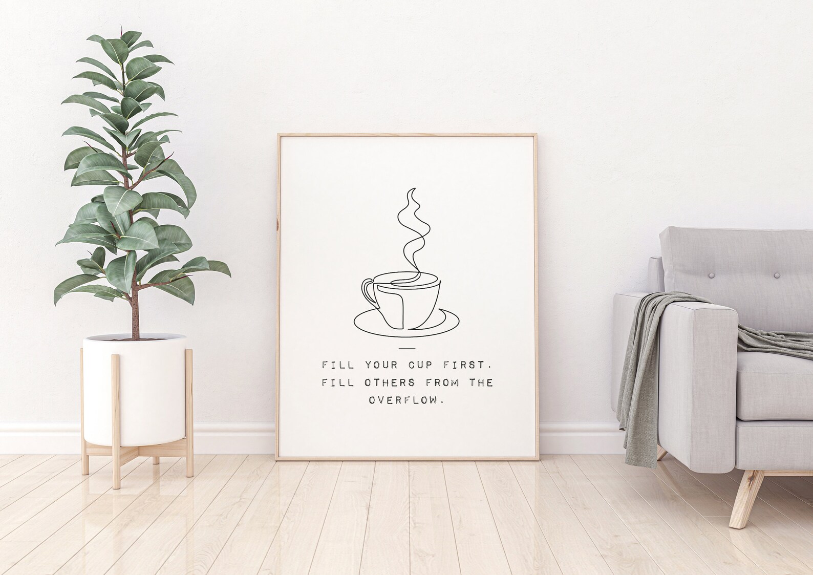 Fill Your Cup First Art Print Mental Health Wall Art Coffee | Etsy