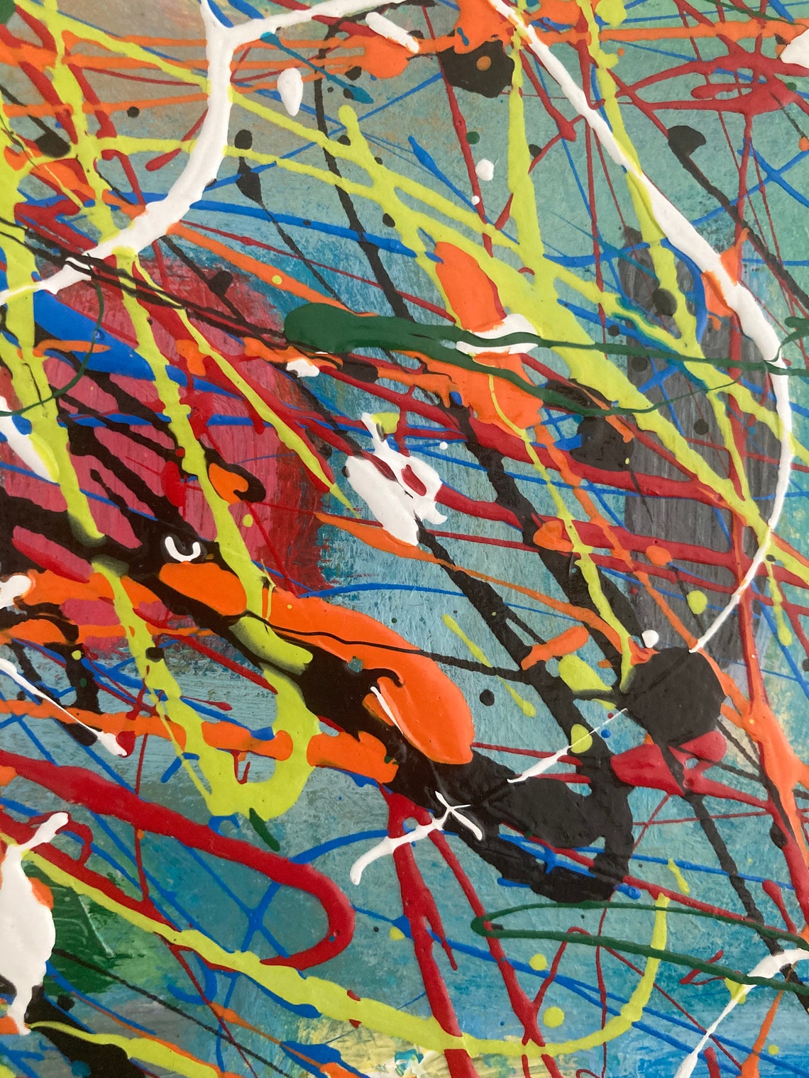 Abstract Jackson Pollock Inspired Artpollock Style - Etsy