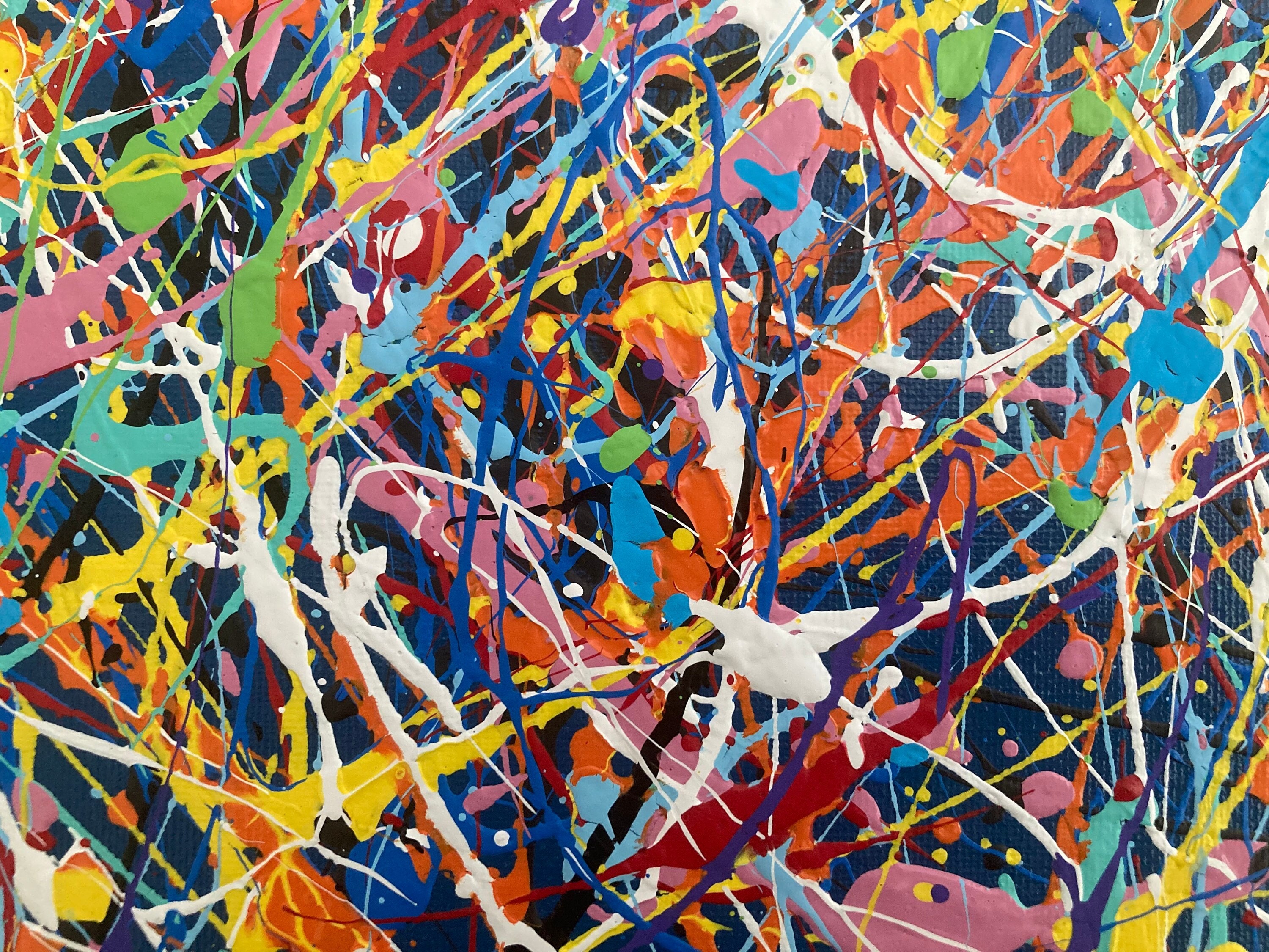 Abstract Jackson Pollock Inspired Painting,original Acrylic Fluid ...