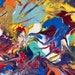 Abstract Jackson Pollock Inspired Acrylic Painting: Colorful Mini Wall ...