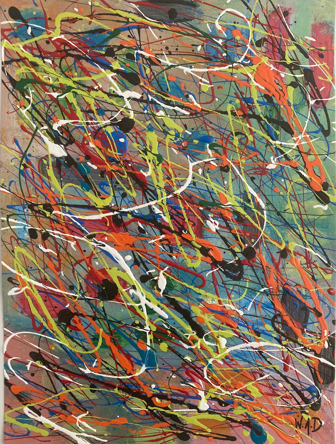 Abstract Jackson Pollock Inspired Artpollock Style - Etsy