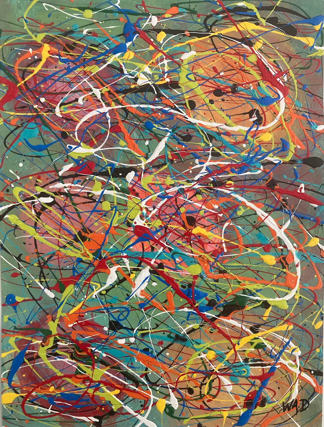 Abstract Jackson Pollock Inspired Art,pollock Style Painting,pollock Wall Art,original Acrylic ...