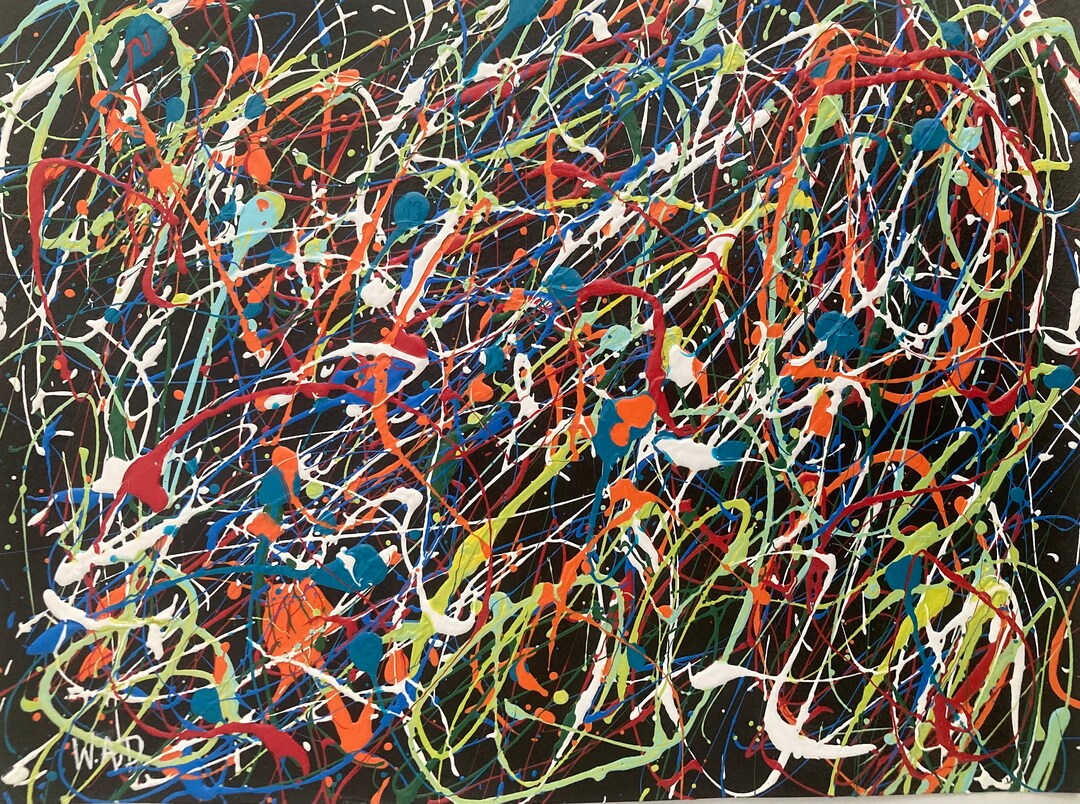 Abstract Jackson Pollock Inspired Art,pollock Inspired Painting,pollock Wall Art,original ...