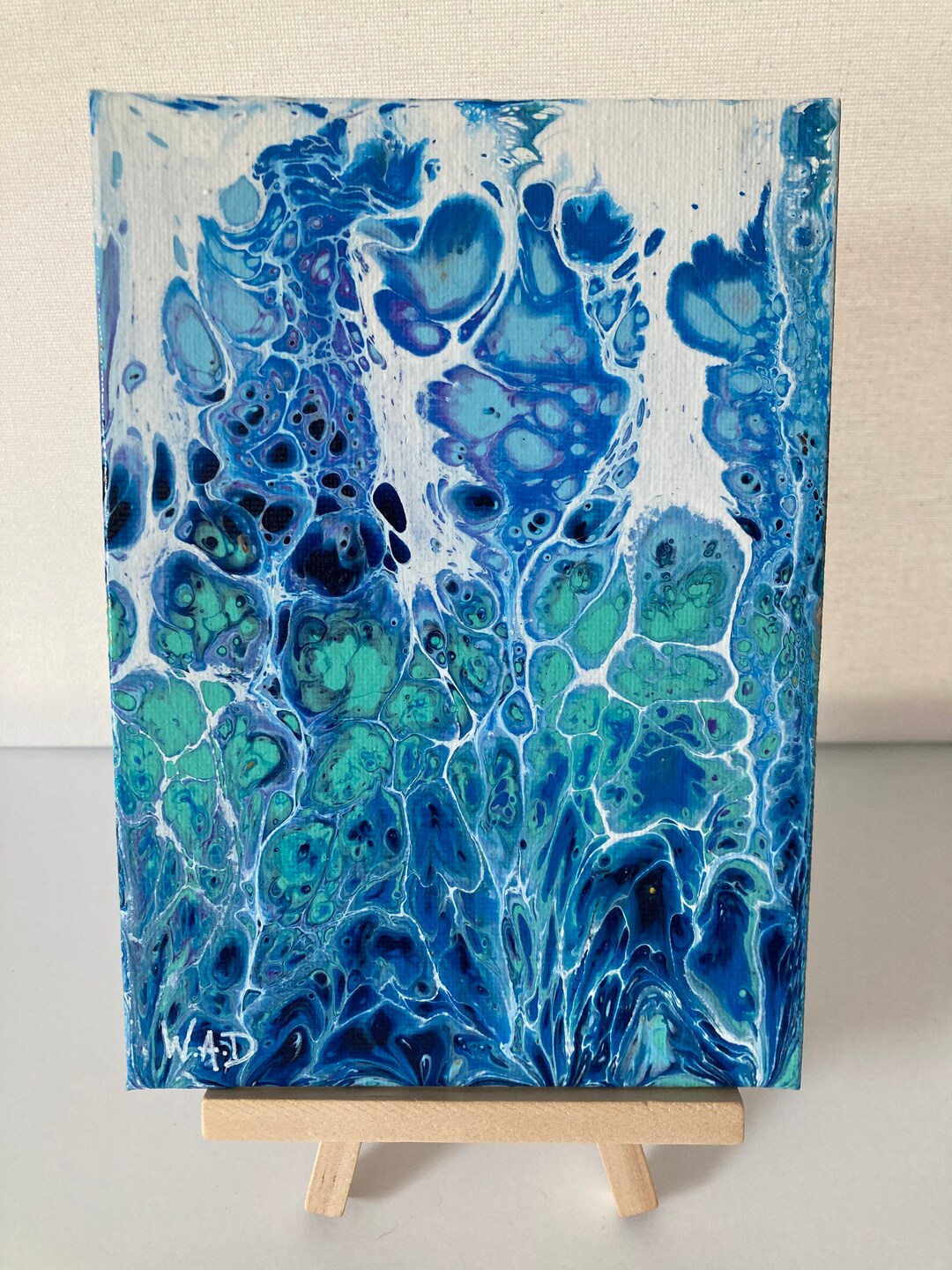 Abstract Miniature Painting,original Abstract Acrylic Flow Pour ...