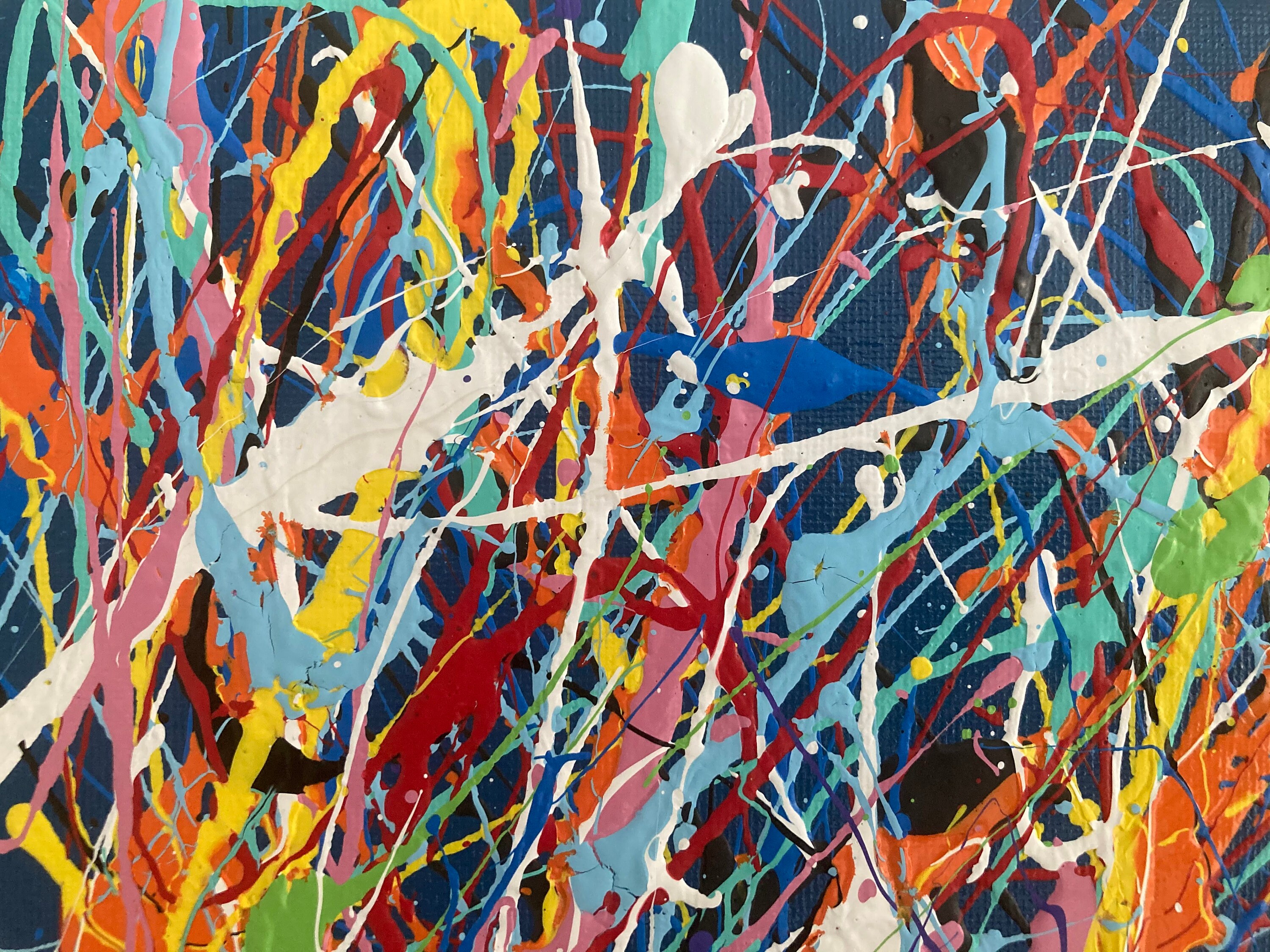 Abstract Jackson Pollock Inspired Painting,original Acrylic Fluid ...