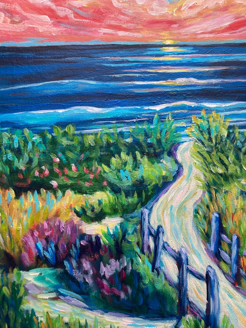 Abstract Sunset Beach Landscape Painting,original Acrylic Impressionist ...