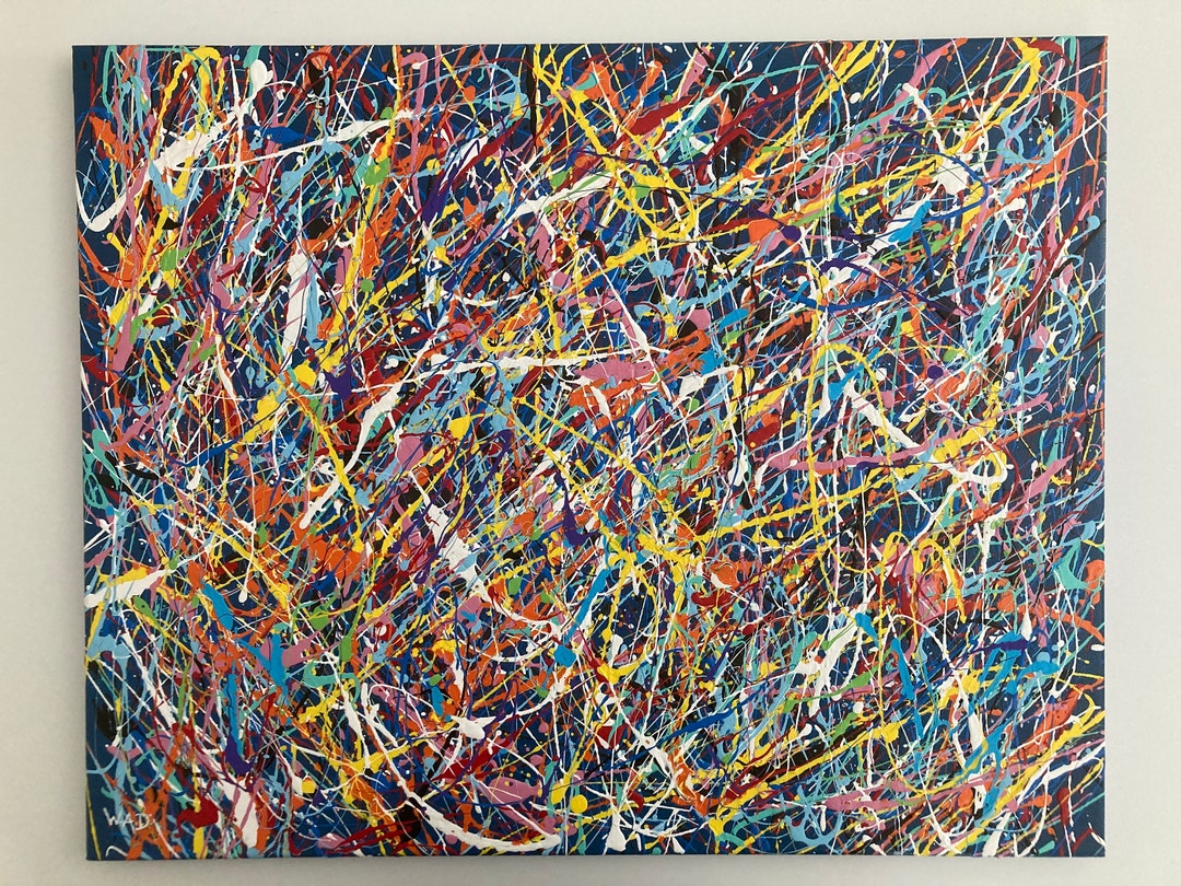 Abstract Jackson Pollock Inspired Art,pollock Inspired Painting,pollock Wall Art,original ...