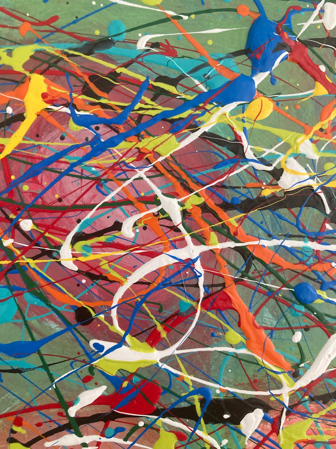 Abstract Jackson Pollock Inspired Art,abstract Wall Art,original ...