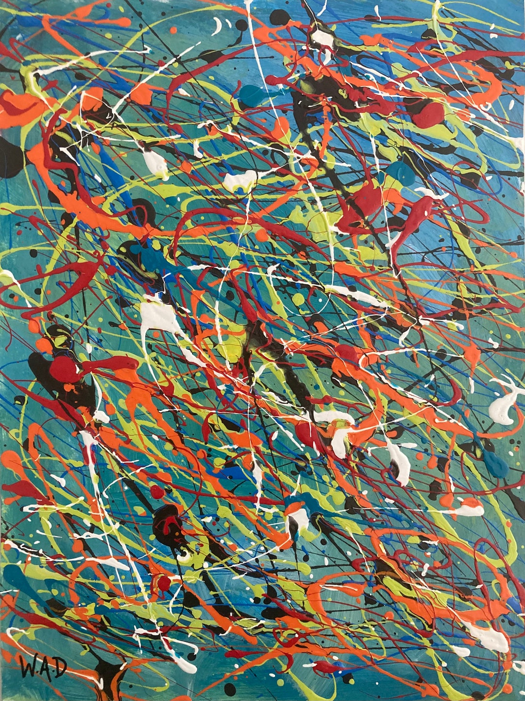 Abstract Jackson Pollock Inspired Art,pollock Style Painting,pollock Wall Art,original Acrylic ...