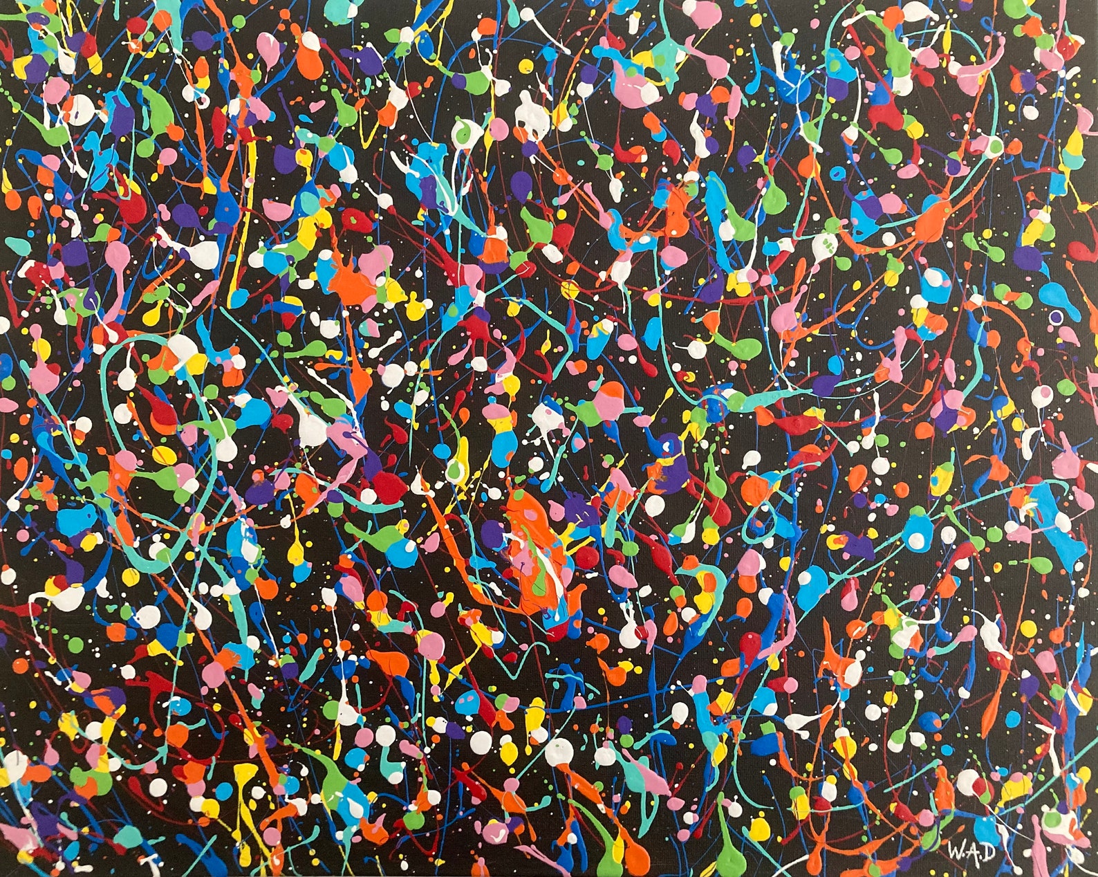 Abstract Jackson Pollock Inspired Painting,original Acrylic Fluid ...