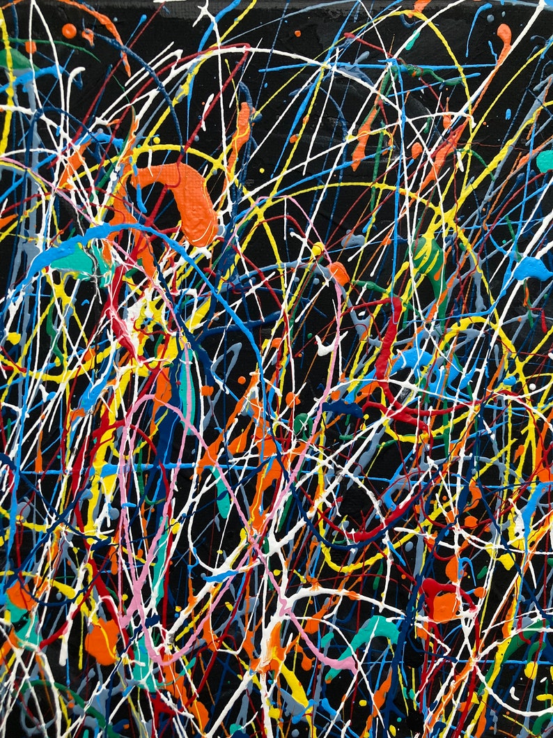 Abstract Jackson Pollock Inspired Painting,colorful Wall Art,original ...
