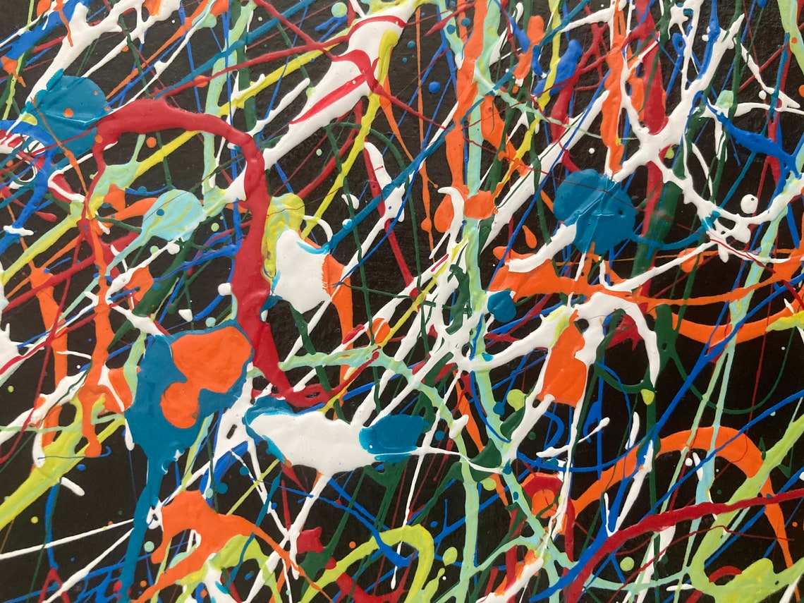 Abstract Jackson Pollock Inspired Artpollock Inspired - Etsy