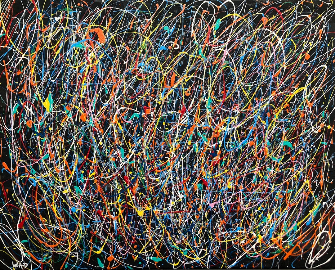 Abstract Jackson Pollock Inspired Art,pollock Inspired Painting, Pollock Wall Art,original ...