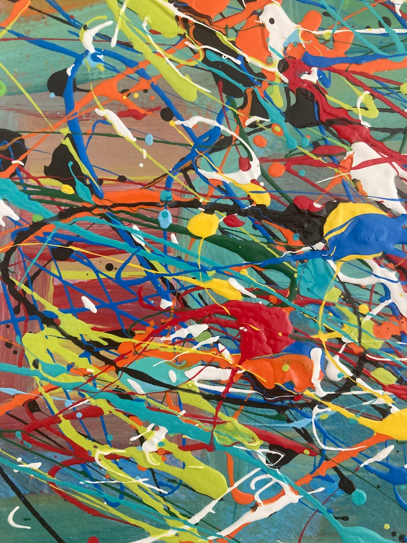 Abstract Jackson Pollock Inspired Artpollock Style - Etsy
