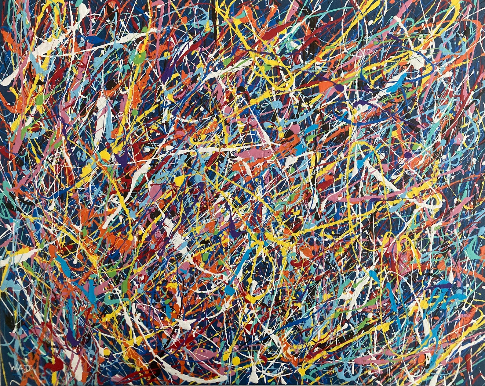 Abstract Jackson Pollock Inspired Painting,original Acrylic Fluid ...