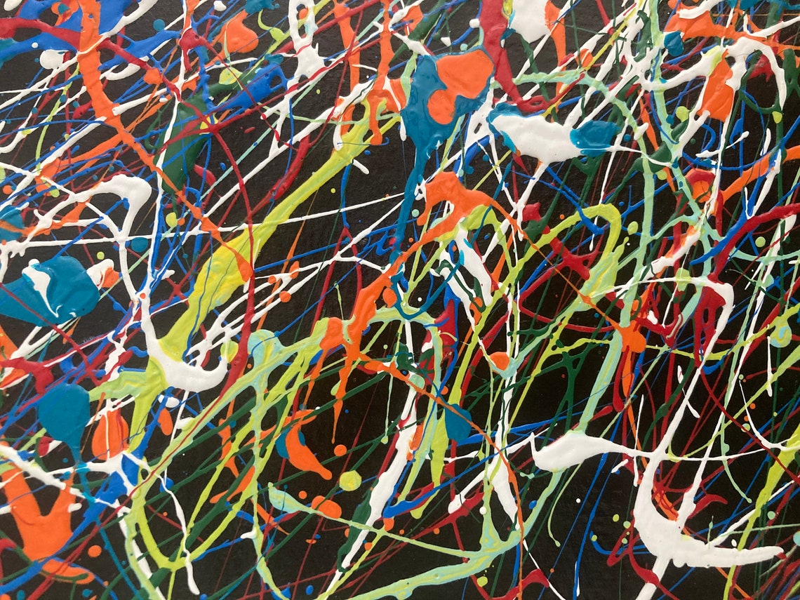 Abstract Jackson Pollock Inspired Artpollock Inspired - Etsy