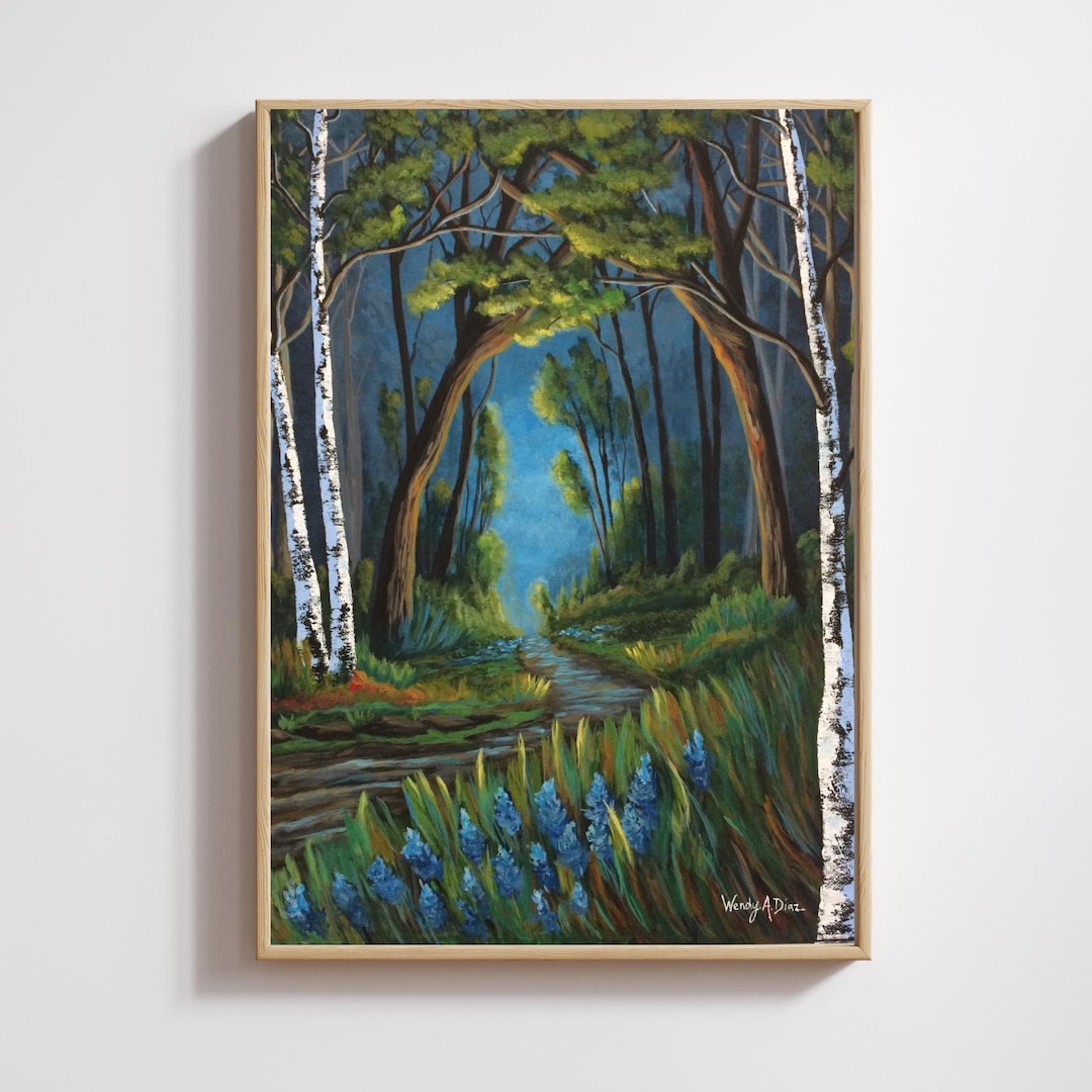 Abstract Colorful Forest Landscape Wall Art,original Acrylic (16x20 ...