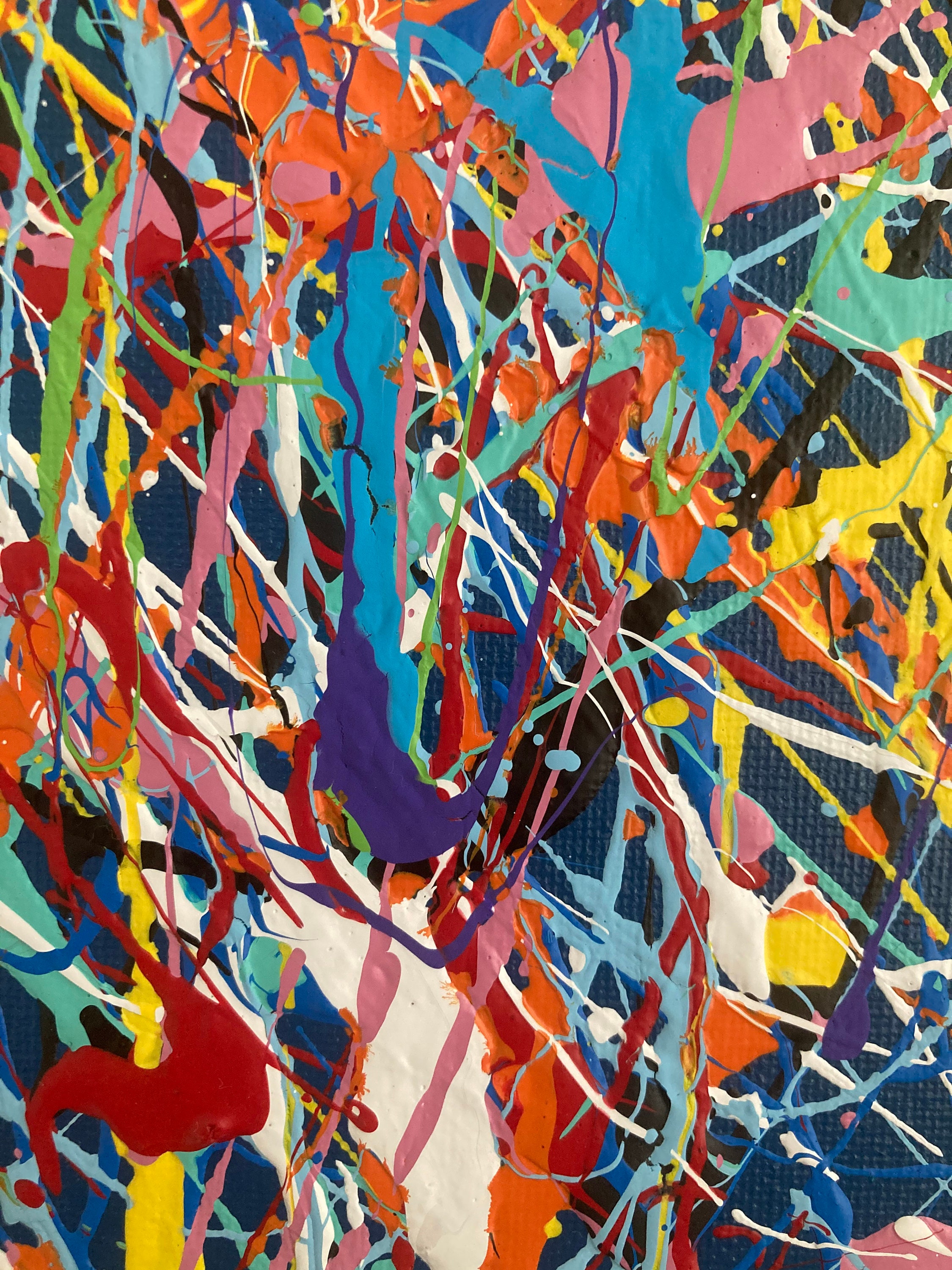 Abstract Jackson Pollock Inspired Painting,original Acrylic Fluid ...