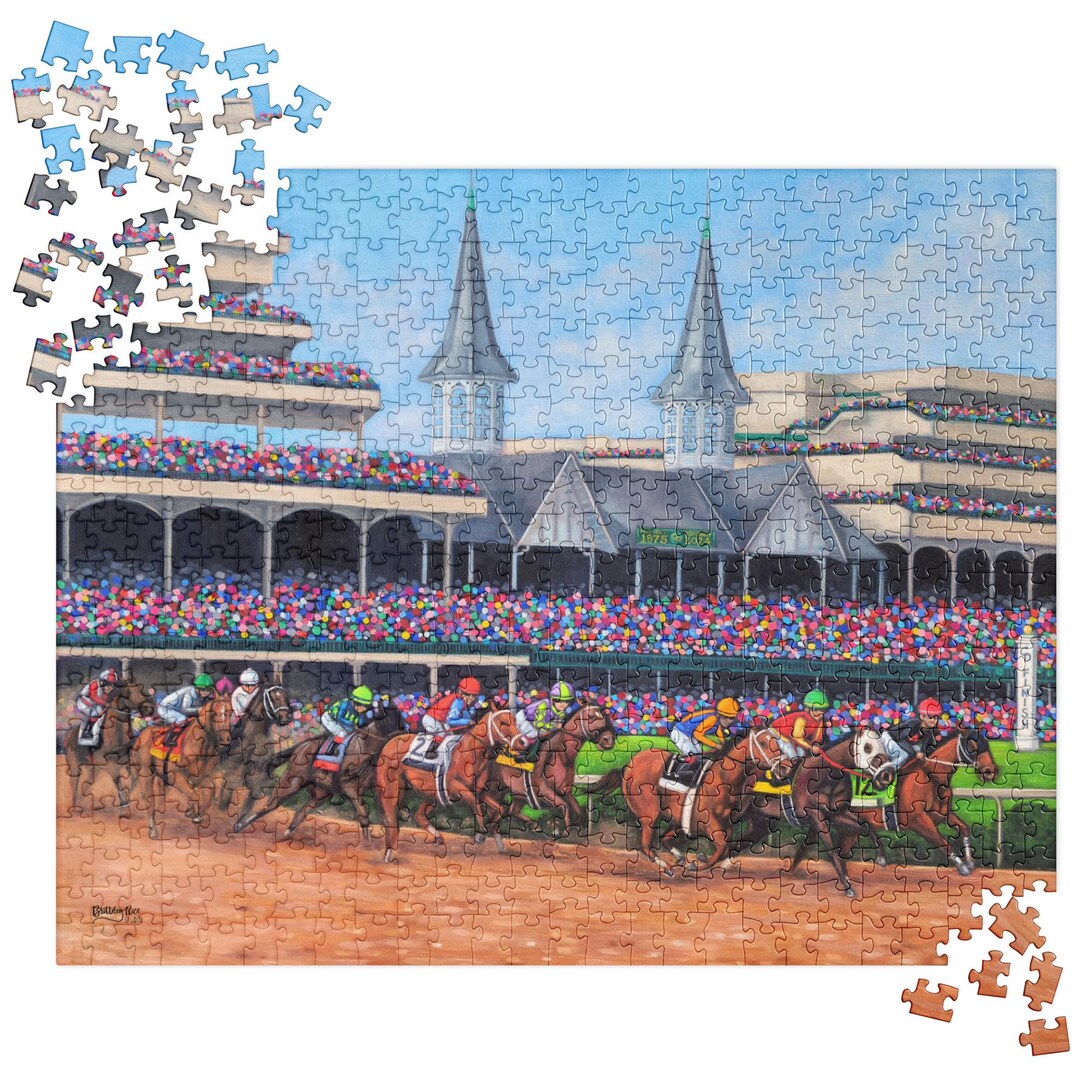 Jigsaw Puzzle - "the 150th Running of the Kentucky Derby" (artwork ...