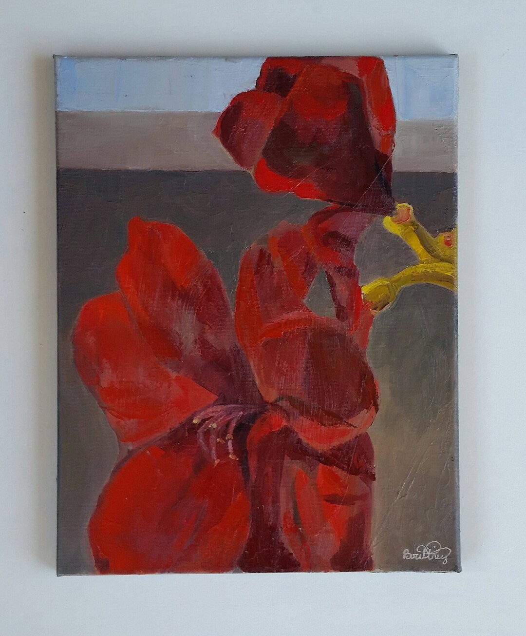 Red Lily Painting, Original Oil Painting, Painting of Red Flowers ...