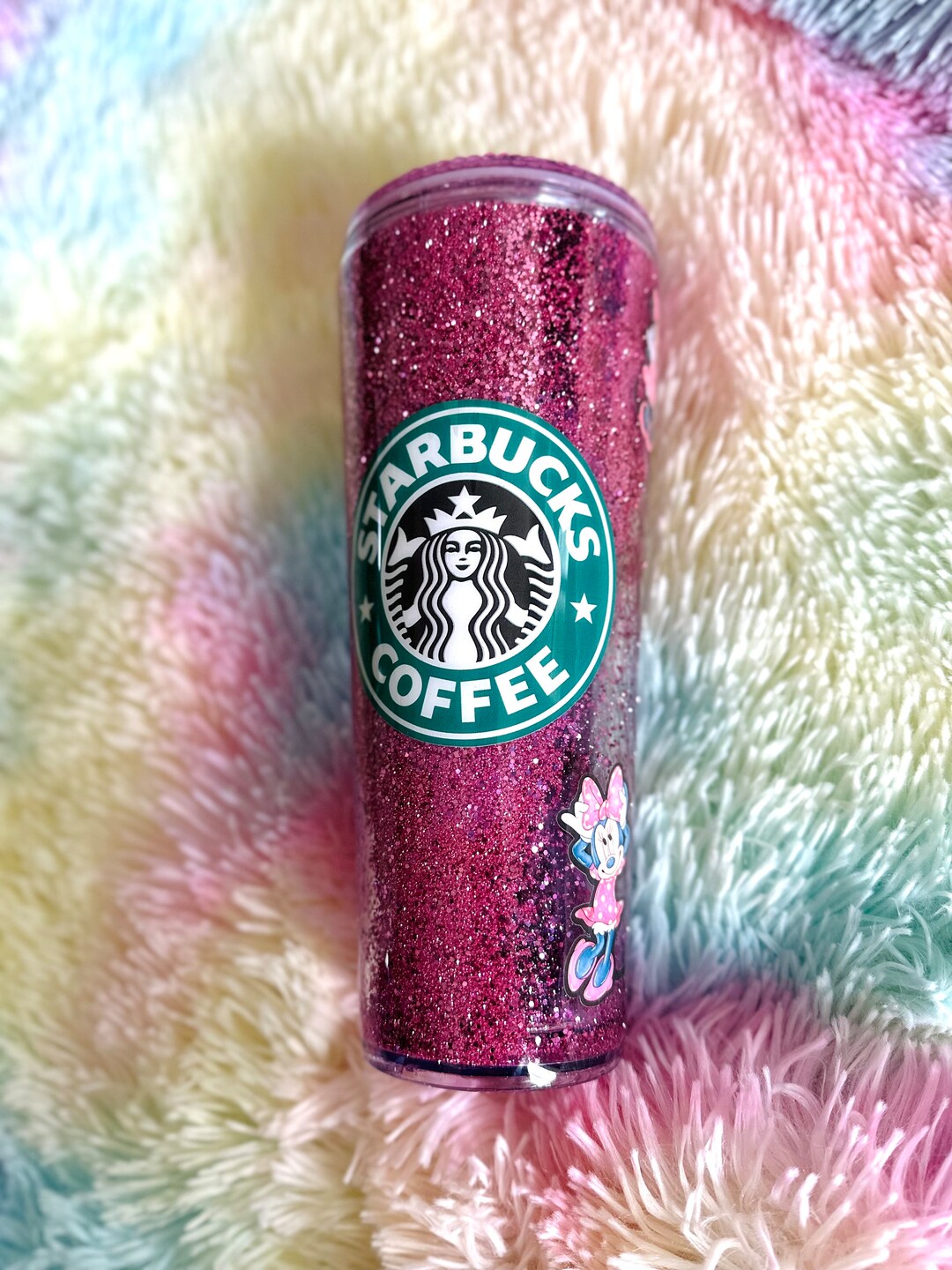 Minnie Mouse Starbucks Design Plastic Snow Globe Tumbler - Etsy