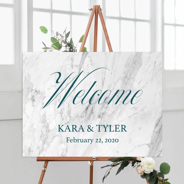 Marble Wedding Sign - Etsy