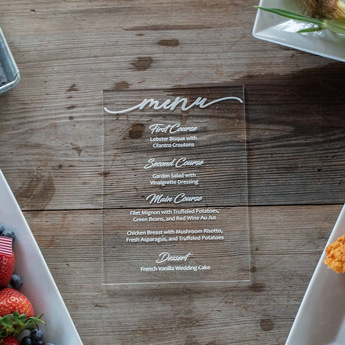 Acrylic Event Menus - Etsy