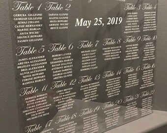 Acrylic Wedding Seating Chart Custom Laser Etched Wedding | Etsy