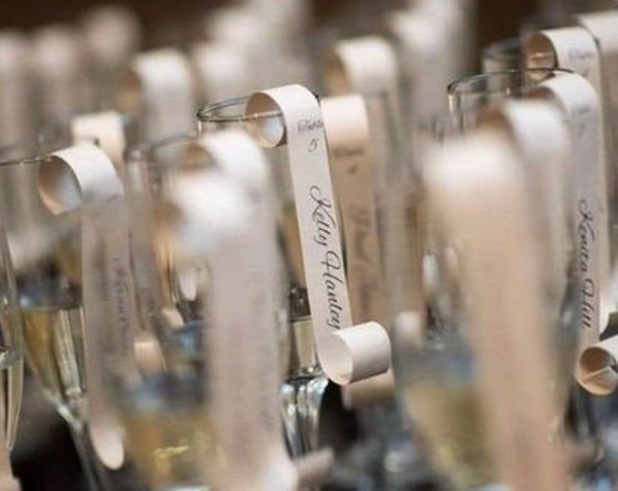 Calligraphy Scroll Name Place Cards on Handmade Paper | Calligraphy ...