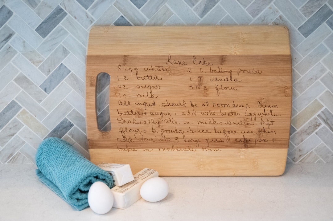 Personalized Handwritten Recipe Cutting Board - Bamboo - Etsy