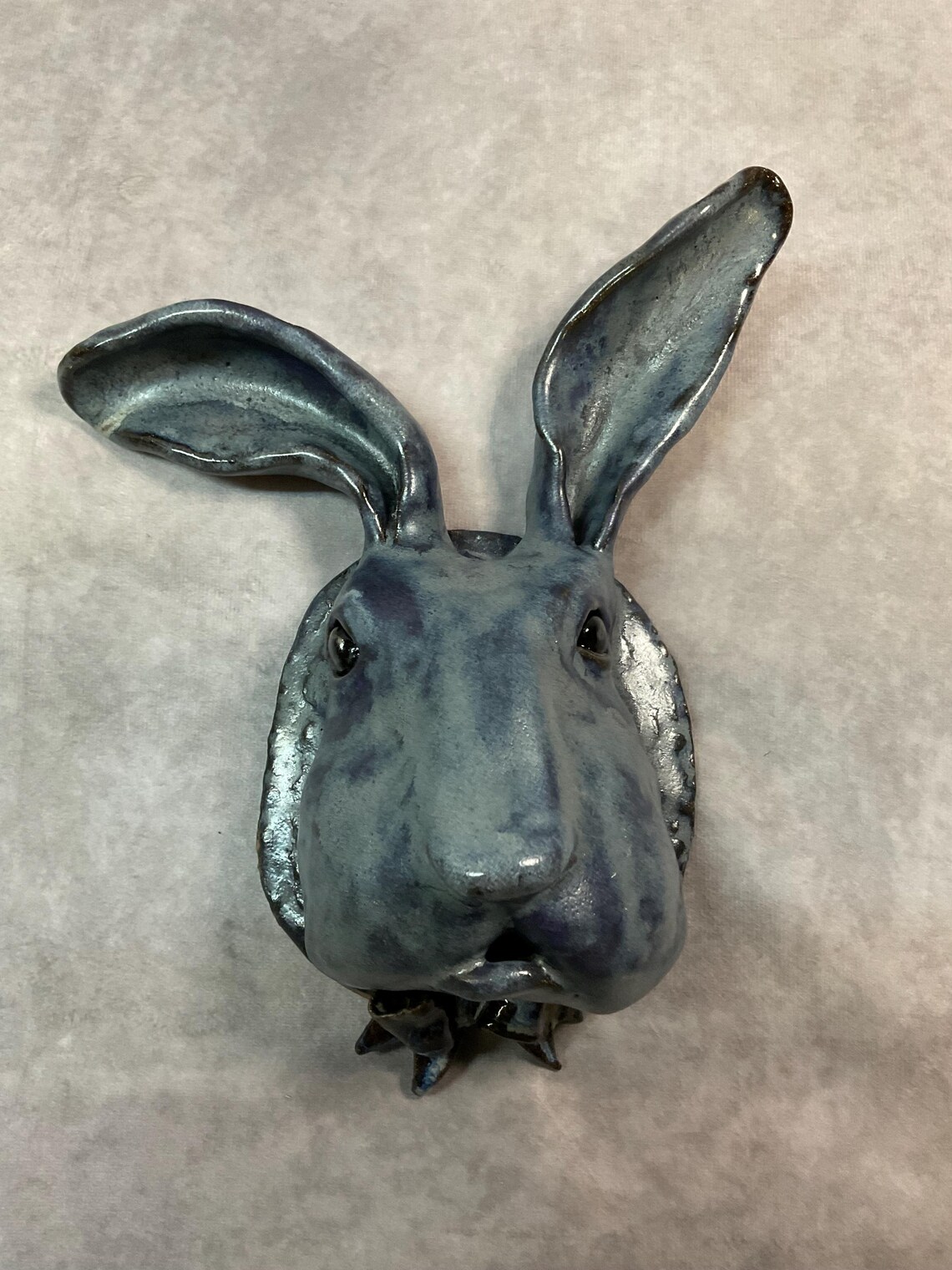 Big Gruff Looking Bunny to Hang on Your Wall, Glossy Surface, Ceramic ...