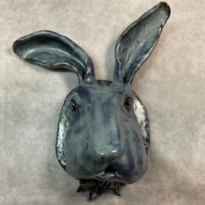 Big Gruff Looking Bunny to Hang on Your Wall, Glossy Surface, Ceramic ...