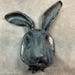 Big Gruff Looking Bunny to Hang on Your Wall, Glossy Surface, Ceramic ...
