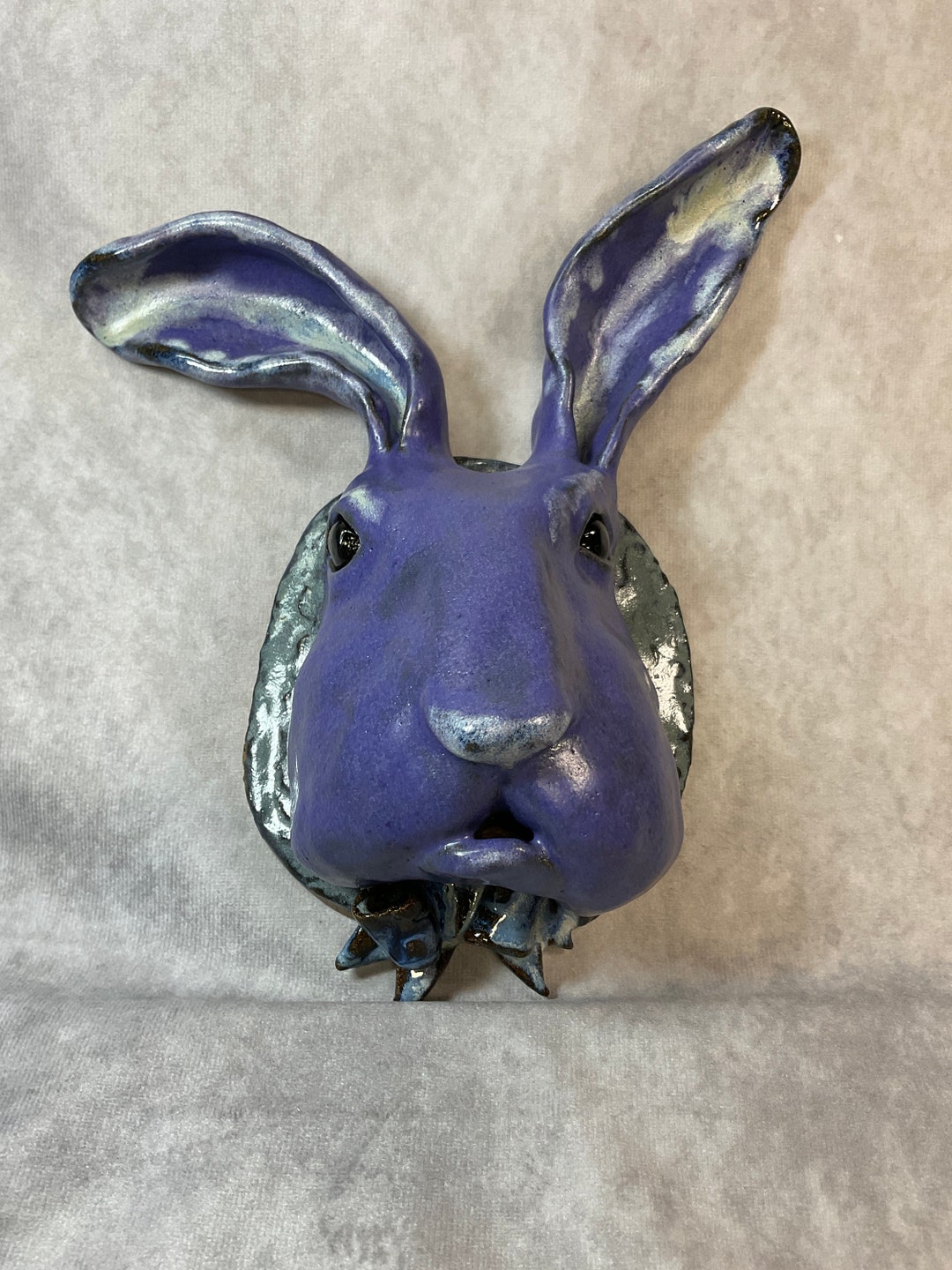 Big Gruff Looking Purple Bunny to Hang on Your Wall, Glossy Surface ...