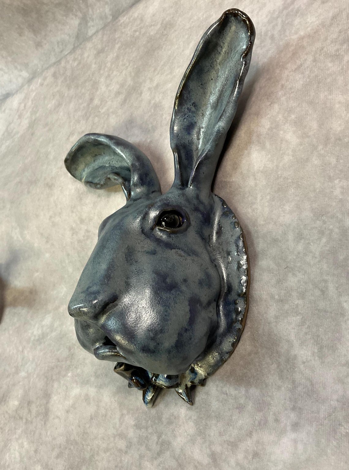Big Gruff Looking Bunny to Hang on Your Wall, Glossy Surface, Ceramic ...