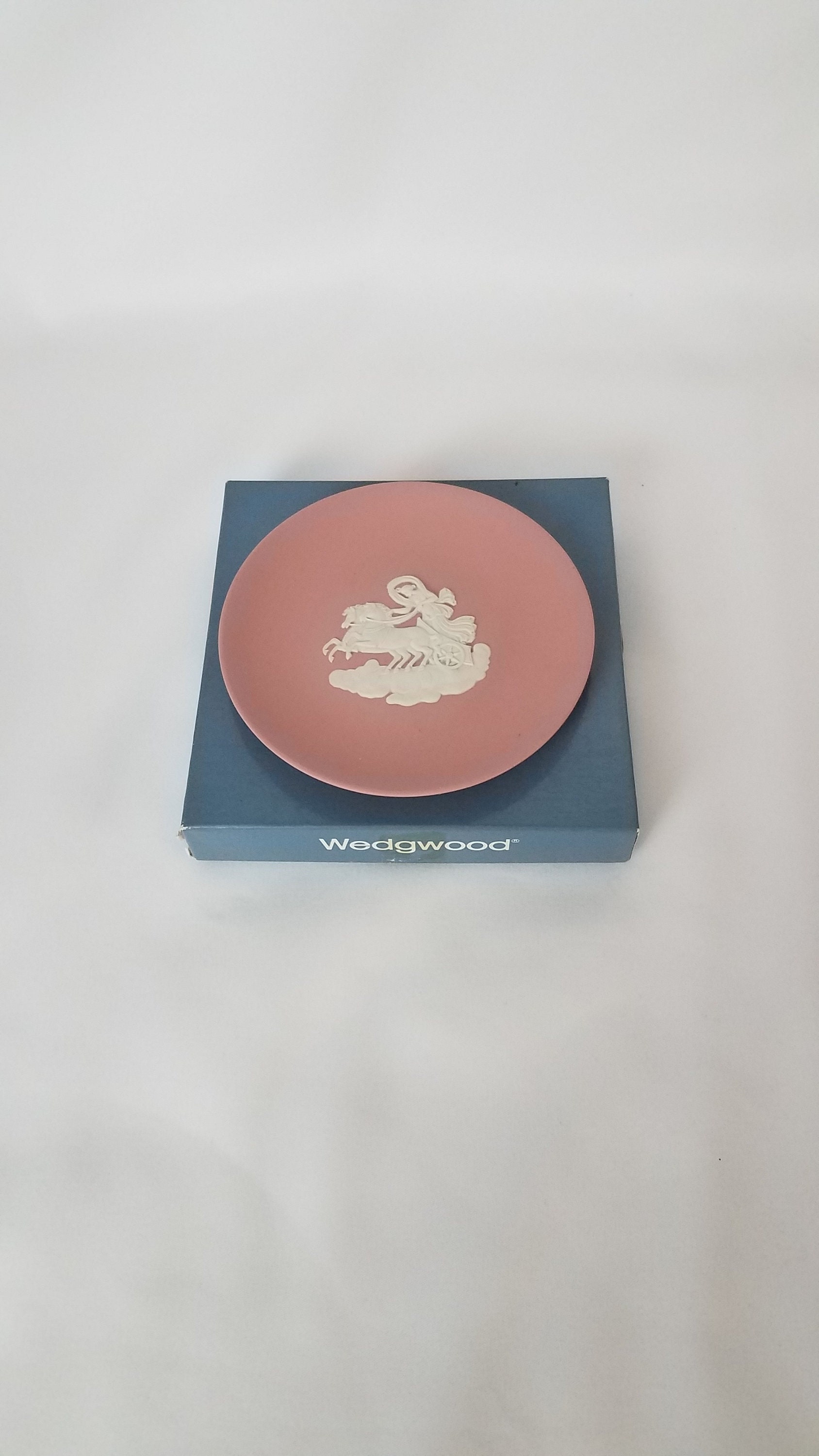 Wedgwood Pink Jasperware Trinket Dish Aurora and Chariot With Original ...