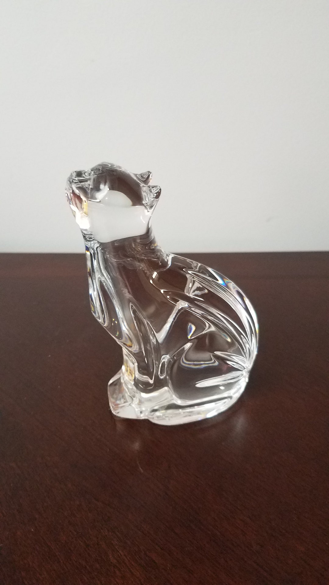 Waterford Clear Crystal Cat Figurine or Paperweight Looking Up - Etsy