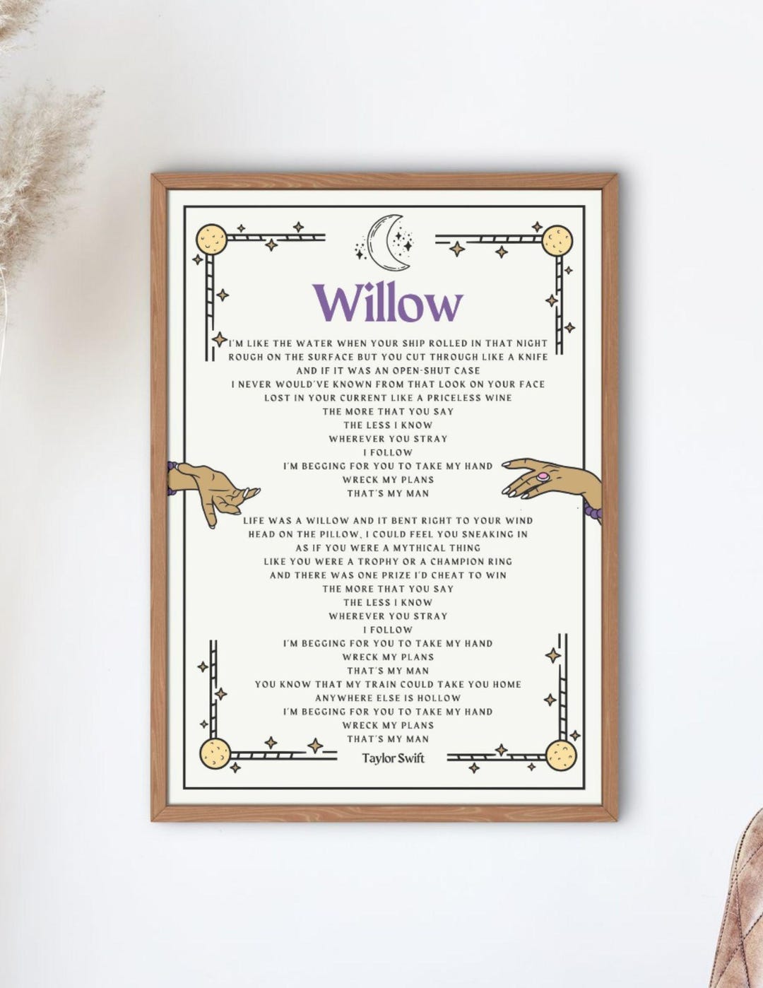 Willow- Lyric Poster Taylor Swift - Etsy