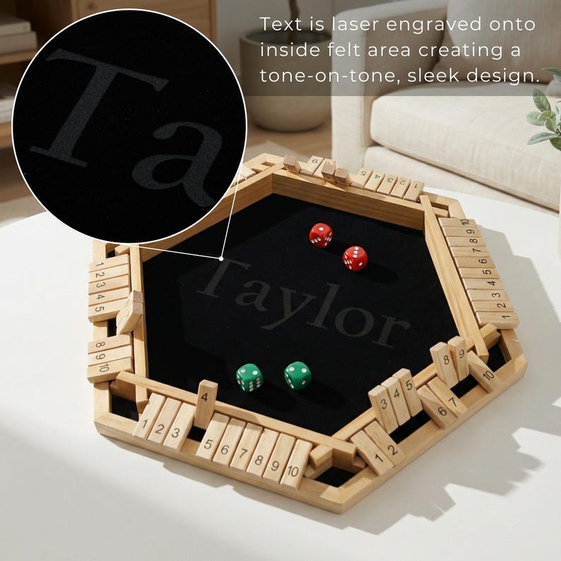 Personalized 6-player Shut the Box Game - Etsy