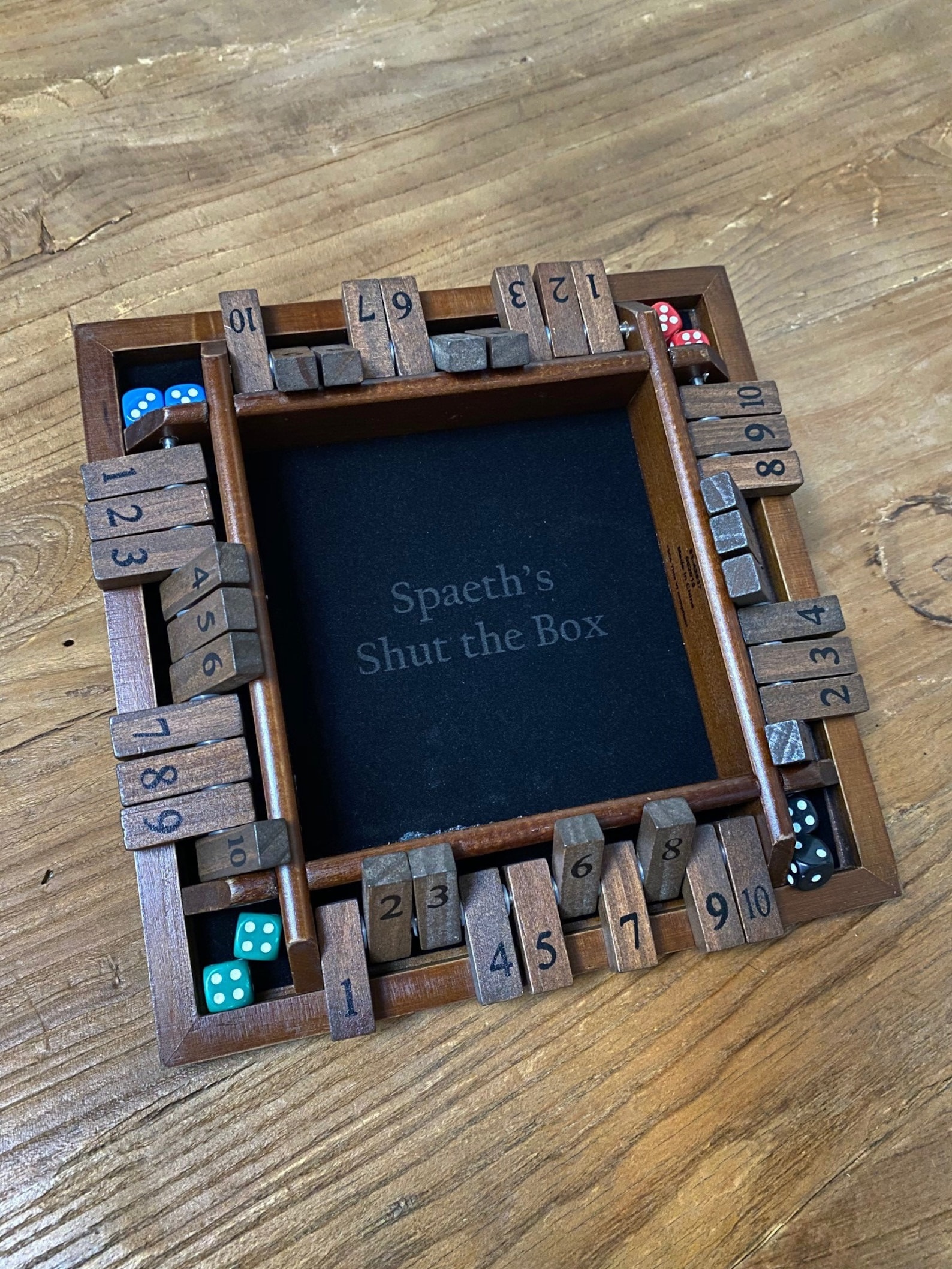 Personalized Mini 4-player Shut the Box - Etsy
