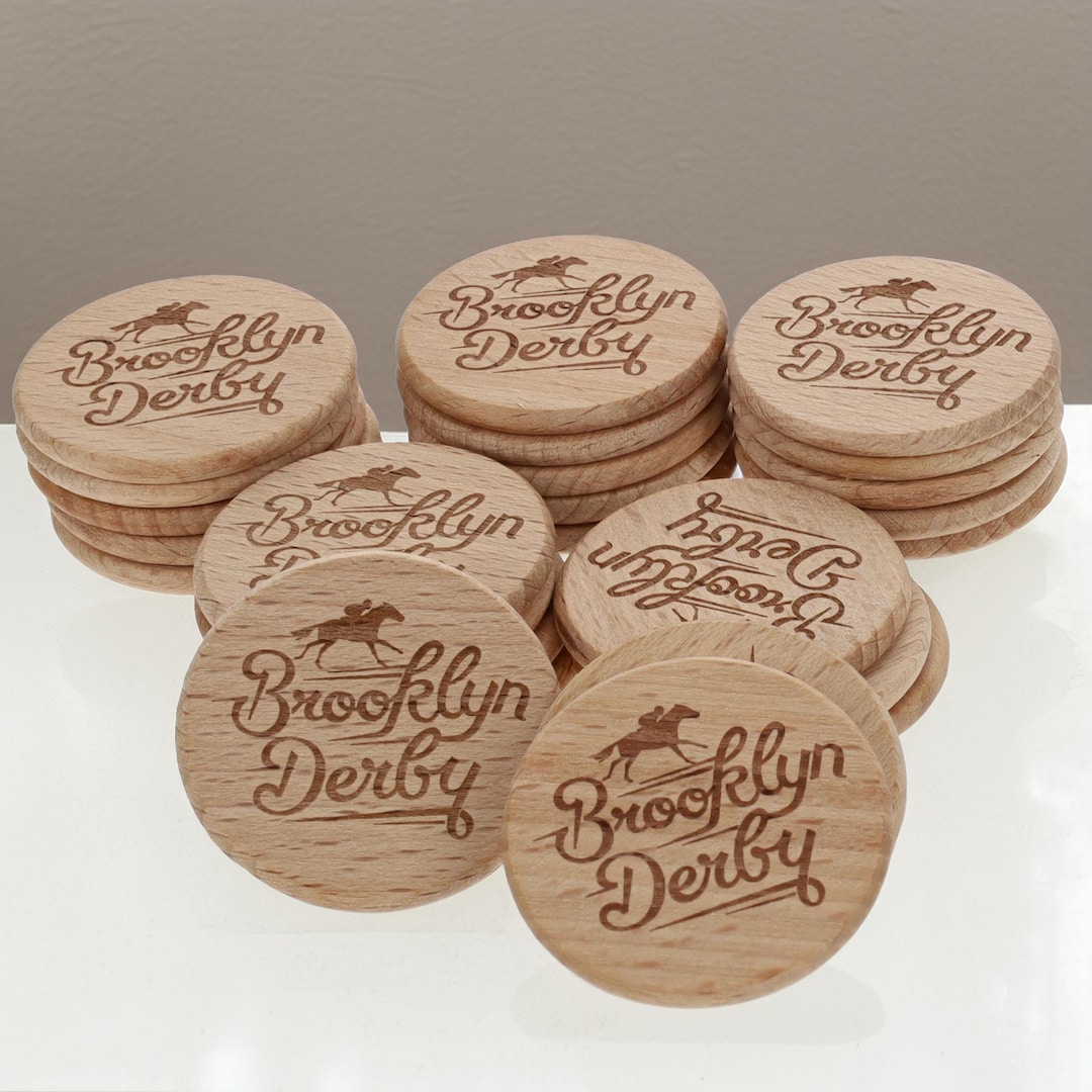 Personalized 1.5" Wooden Nickels - Engraved With Your Text or Logo ...