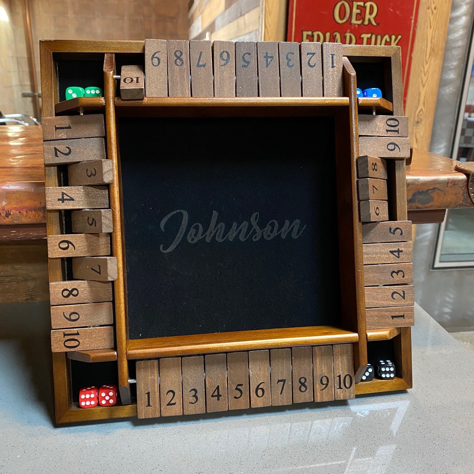 Personalized Large 4-player Shut the Box - Etsy