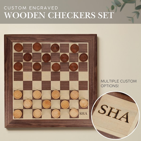 Wooden Checker Board - Etsy