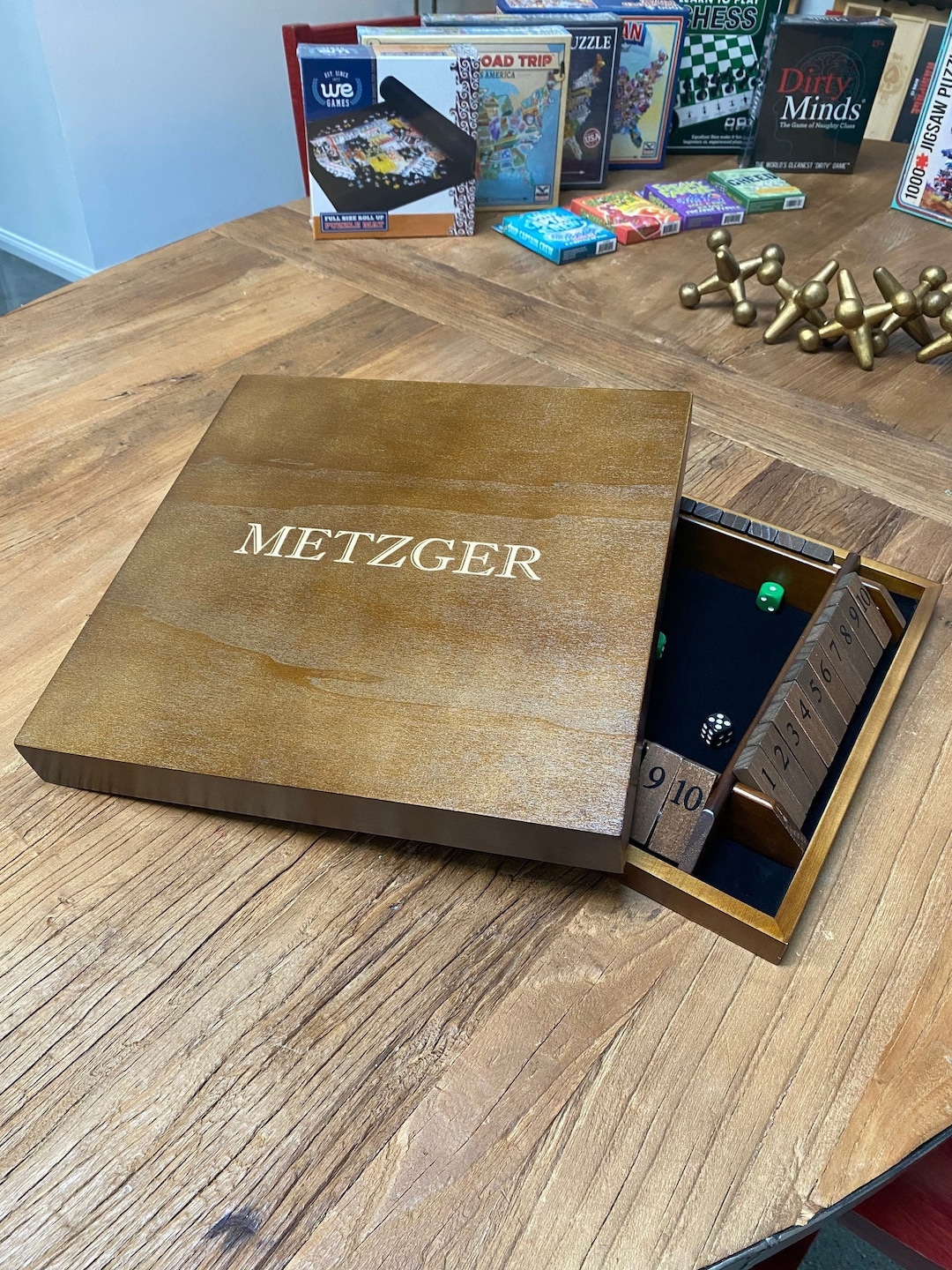 Personalized Large 4-player Shut the Box With Lid - Etsy