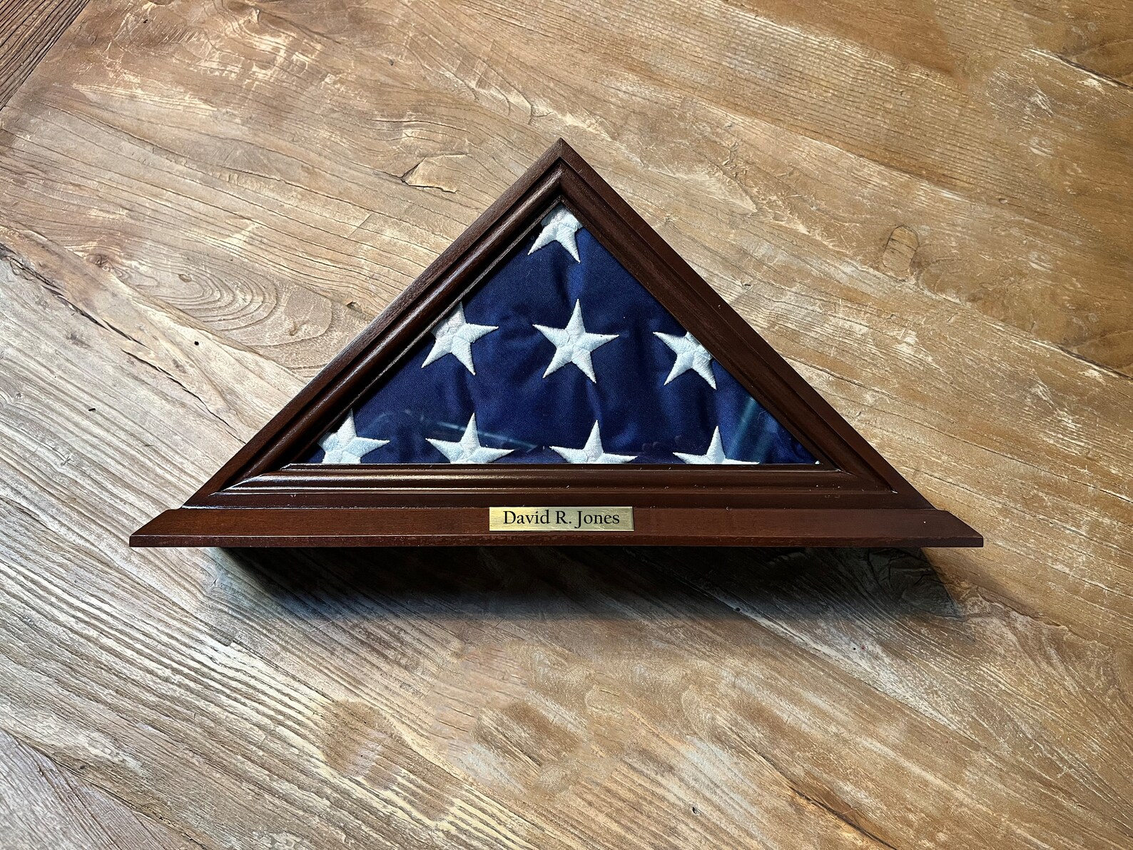 Personalized Solid Maple Memorial American Flag Display Case - Etsy