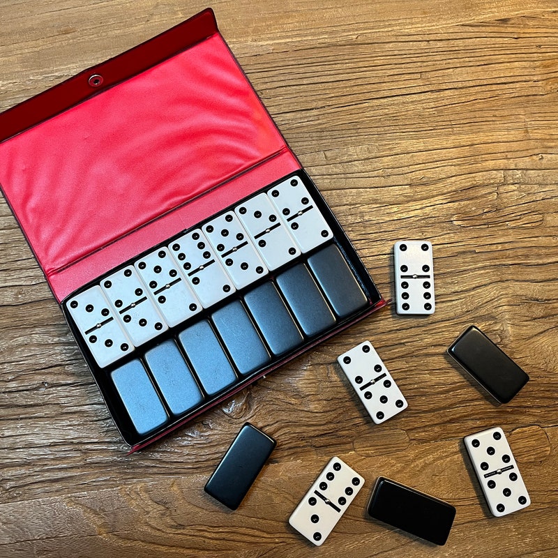 Black Double Nine Dominoes - Etsy