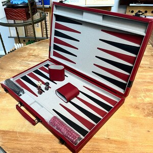 Personalized 18" Backgammon Set - Burgundy - Etsy
