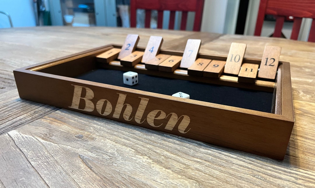 Personalized Wooden Shut the Box Game (13 Inch.) - Walnut - Etsy
